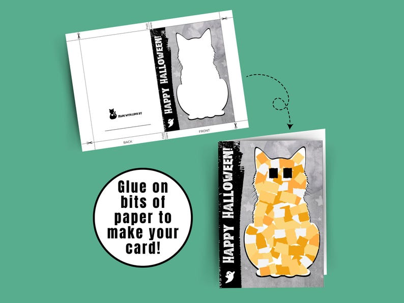 Halloween Cat Craft, Halloween Cut and Paste Activity, Spooky Arts and ...