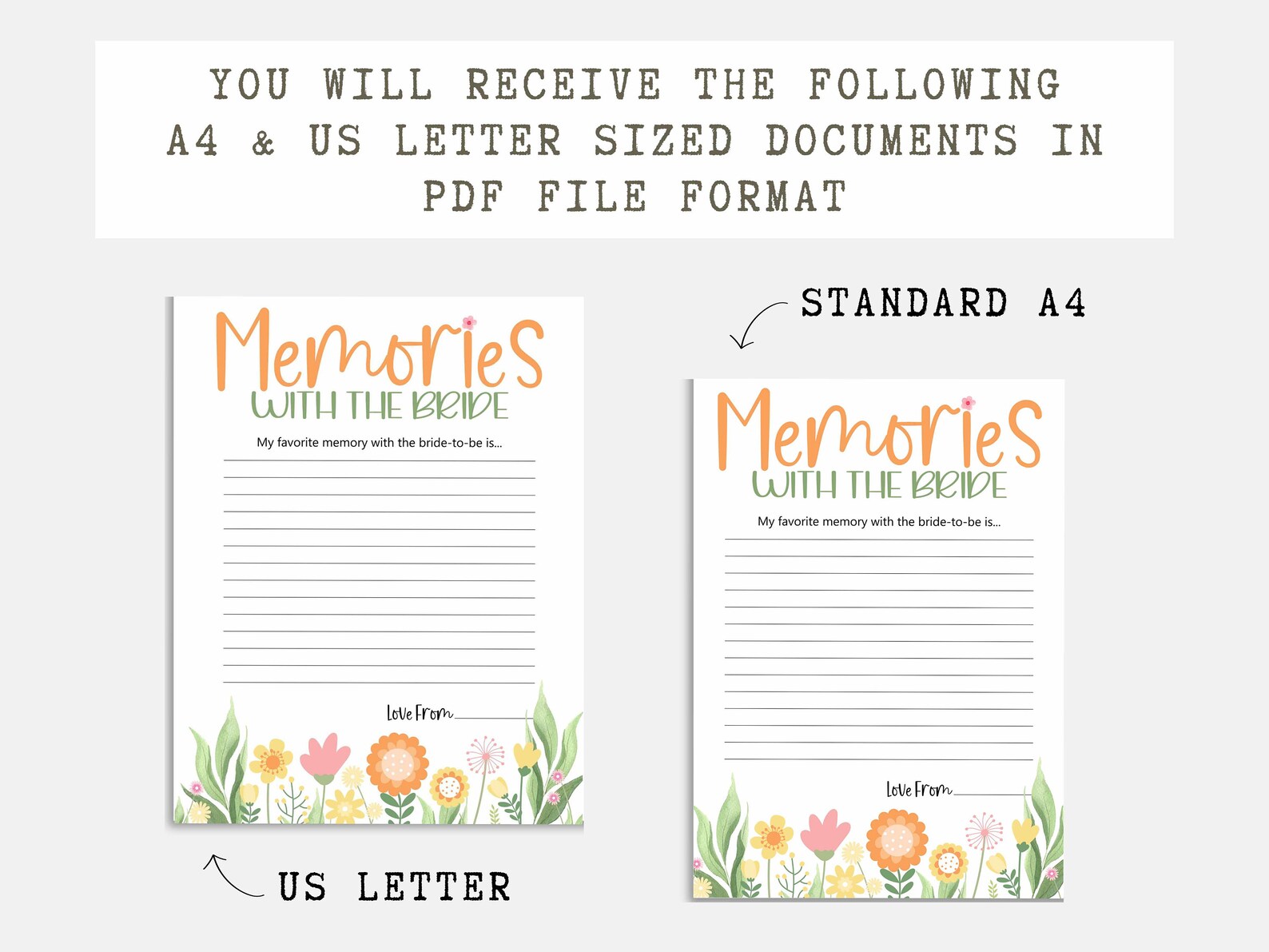 Bridal Shower Game 'memories' - Etsy