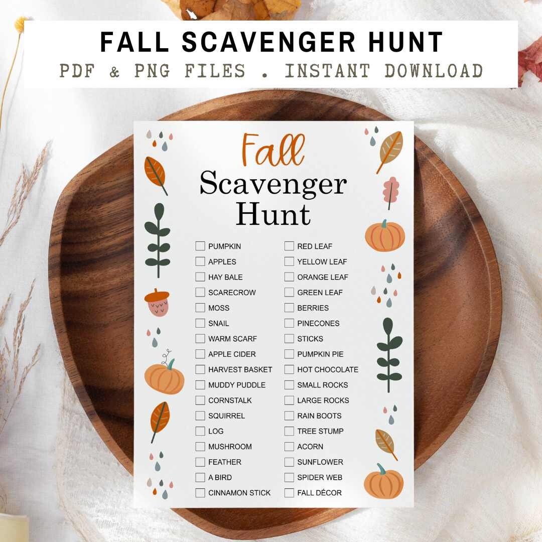 Fall Scavenger Hunt . Fall Printables - Etsy