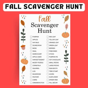 Fall Scavenger Hunt . Fall Printables - Etsy