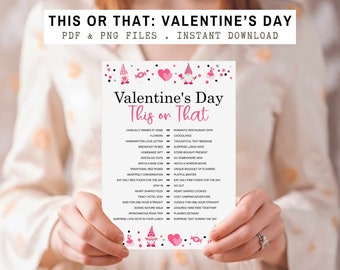 Valentine's Day This or That Game Valentine Would You Rather Printable ...