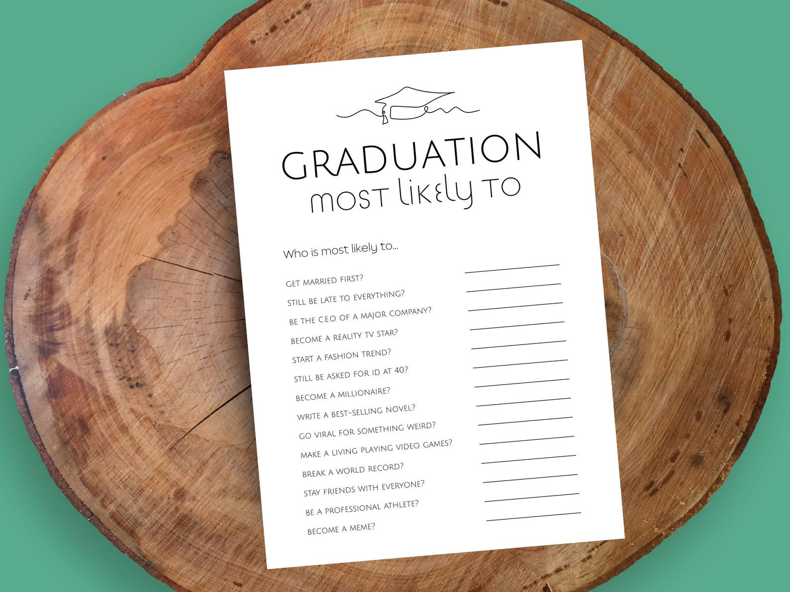 Graduation Games, Graduation Most Likely To, Grad Party Quiz Game ...