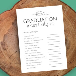 Graduation Games, Graduation Most Likely To, Grad Party Quiz Game ...
