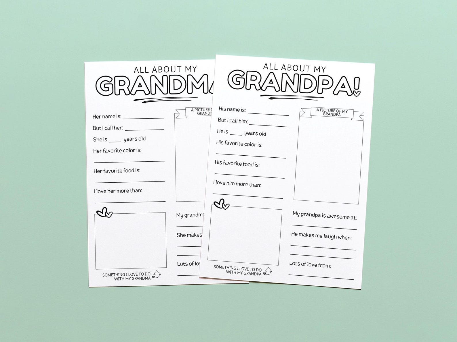 Grandparents Day Craft Printable, Grandparents Day Printable, Gift for ...