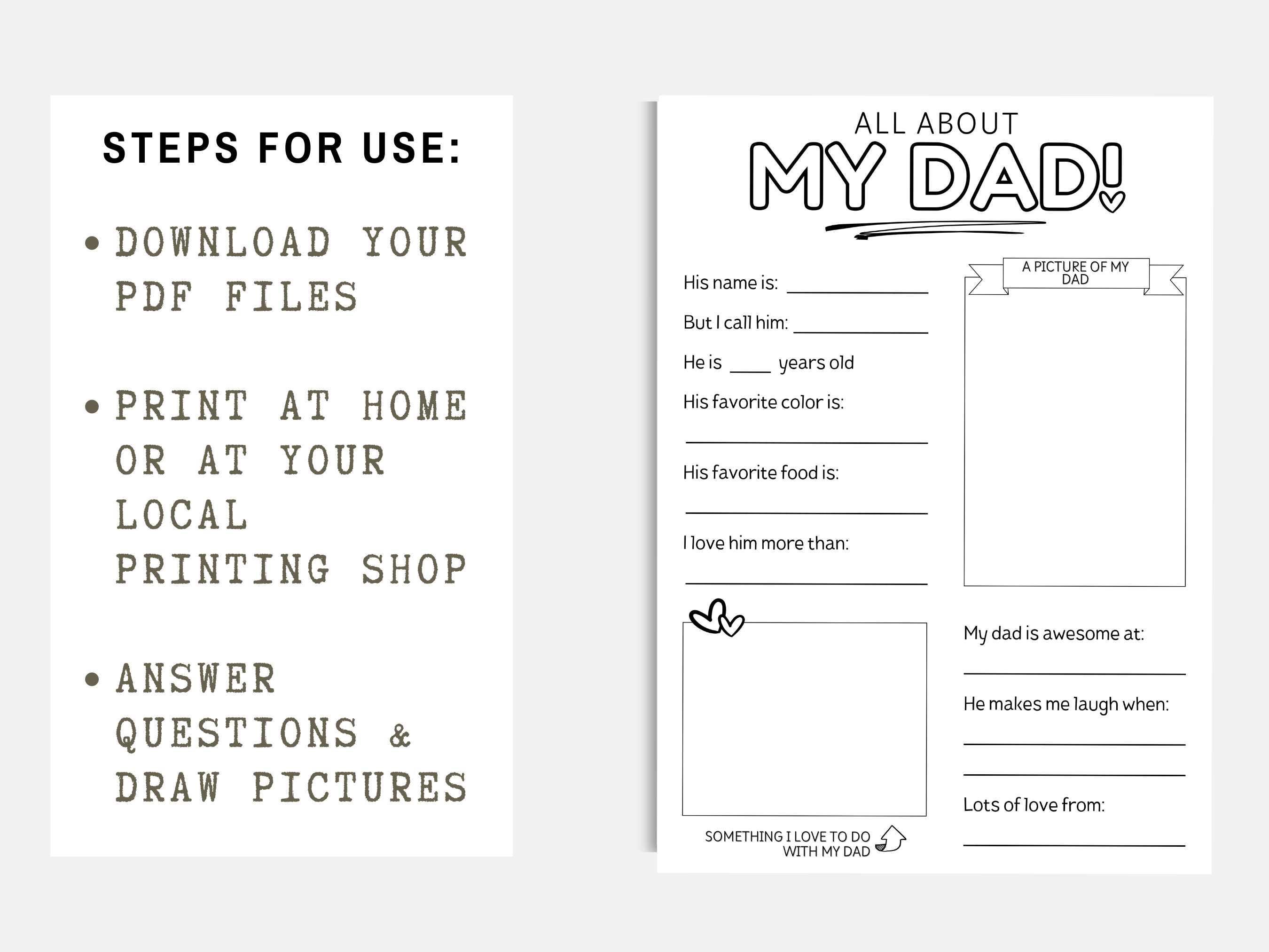 All About My . All About My Dad . Father's Day Gift - Etsy