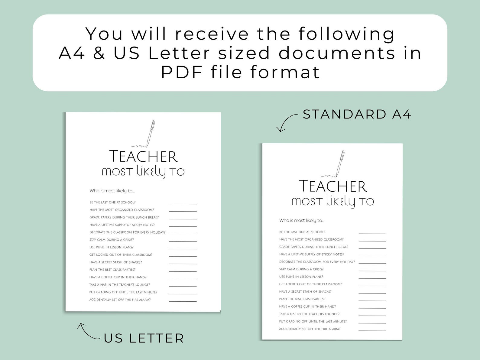 Teacher Team Building Games, Most Likely to Questionnaire, Teacher Quiz ...