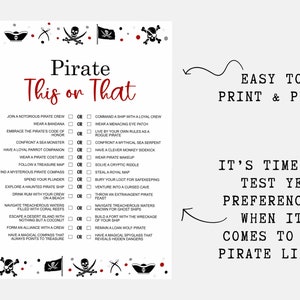 Pirate Party Games - Pirate This or That - Etsy