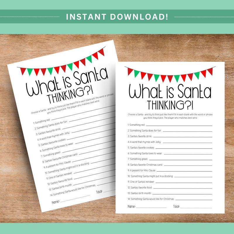 What is Santa Thinking Game - Etsy