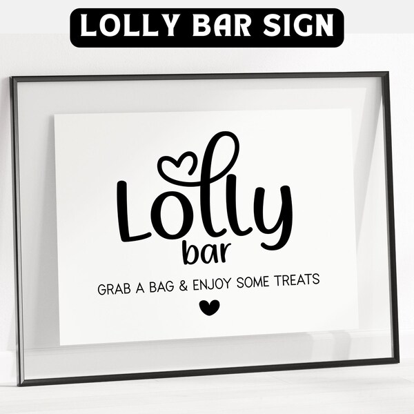Lolly Bar Sign . Minimalist Printables - Etsy