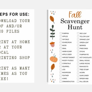 Fall Scavenger Hunt . Fall Printables - Etsy