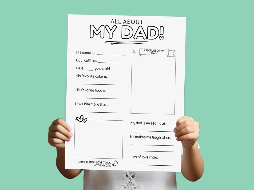 All About My . All About My Dad . Father's Day Gift - Etsy