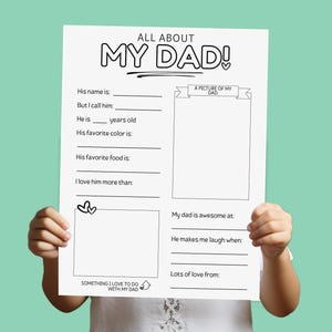 All About My . All About My Dad . Father's Day Gift - Etsy