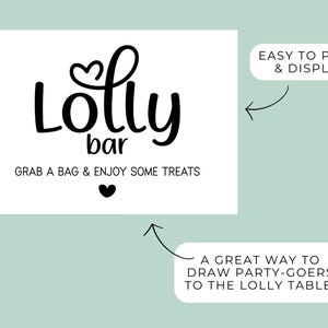 Lolly Bar Sign . Minimalist Printables - Etsy Australia
