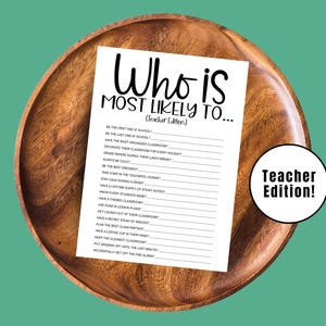 Teacher Team Building Games . Most Likely To - Etsy