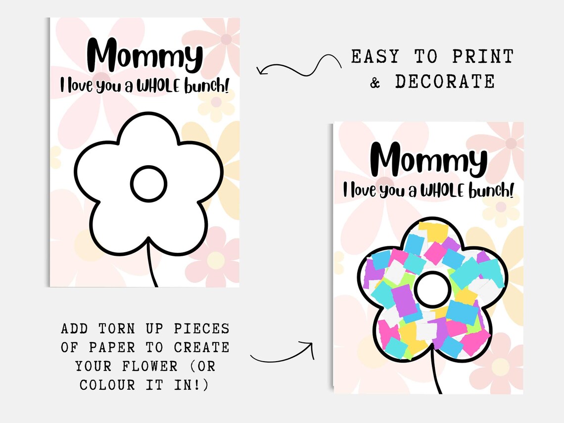 Mothers Day Craft Preschool . Mothers Day Cut and Paste Activity - Etsy