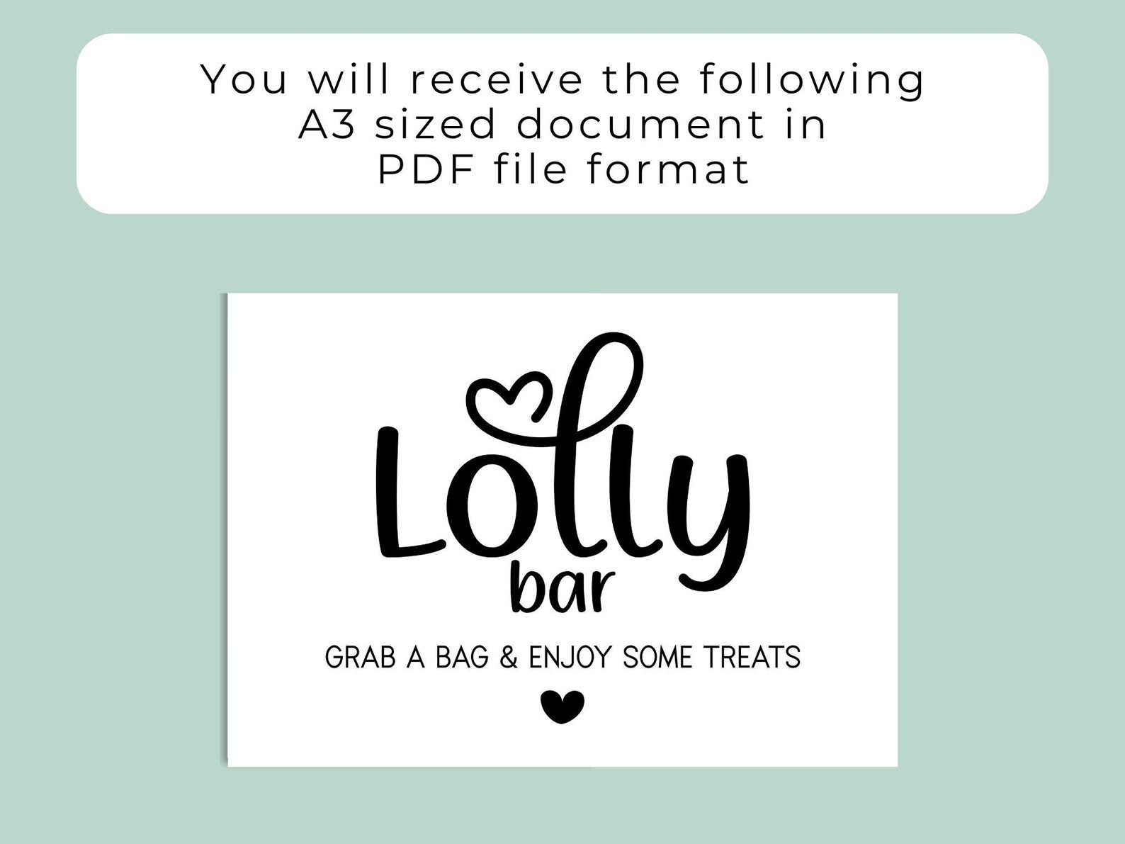 Lolly Bar Sign . Minimalist Printables - Etsy Australia