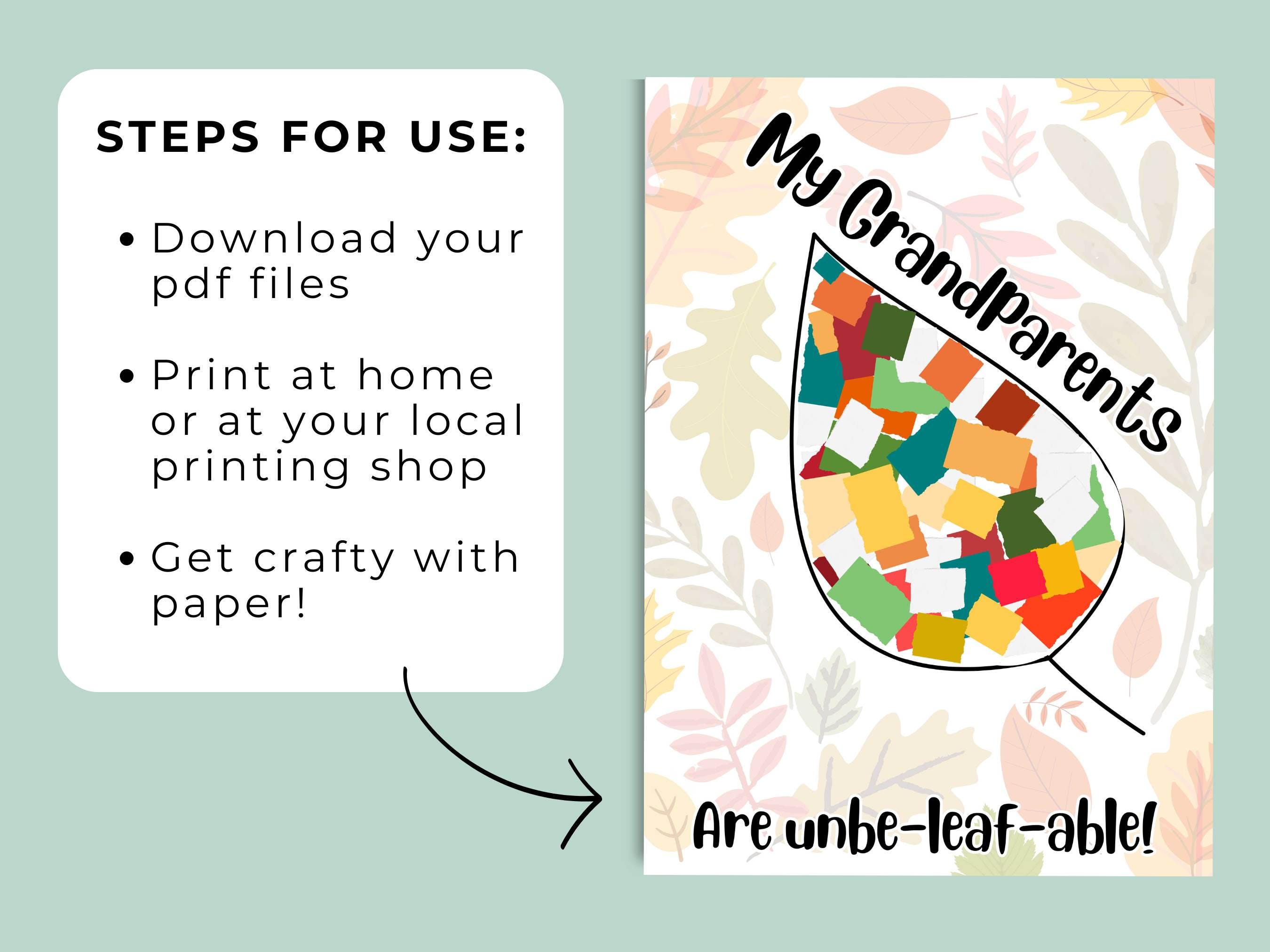 Grandparents Day Craft Activity, Grandparents Day Card, School Activity ...