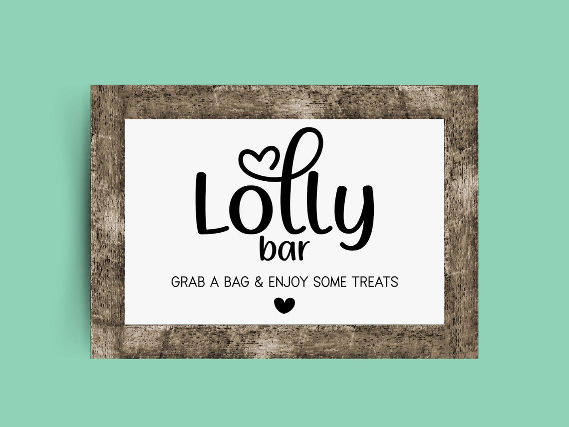 Lolly Bar Sign . Minimalist Printables - Etsy Australia