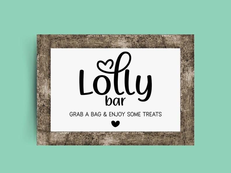 Lolly Bar Sign . Minimalist Printables - Etsy Australia