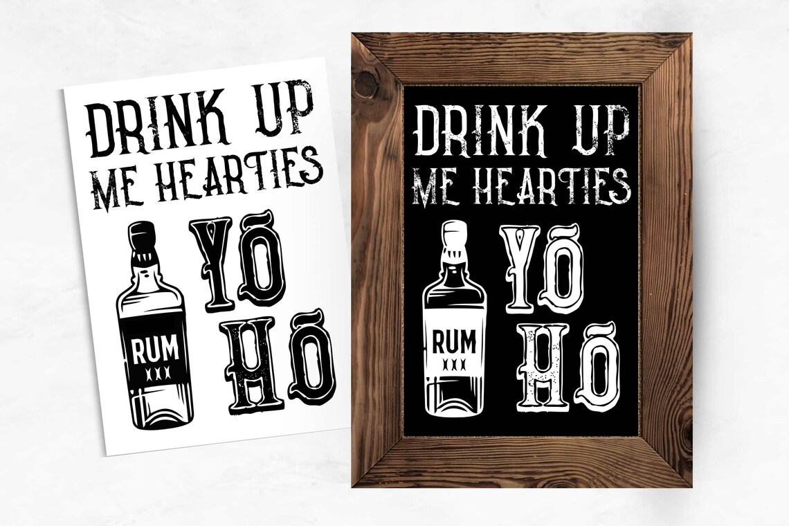 Drink up Me Hearties Sign Pirate Party Decorations - Etsy