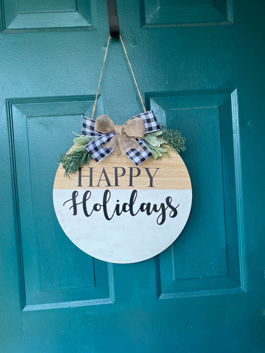 Happy Holidays Door Sign - Etsy