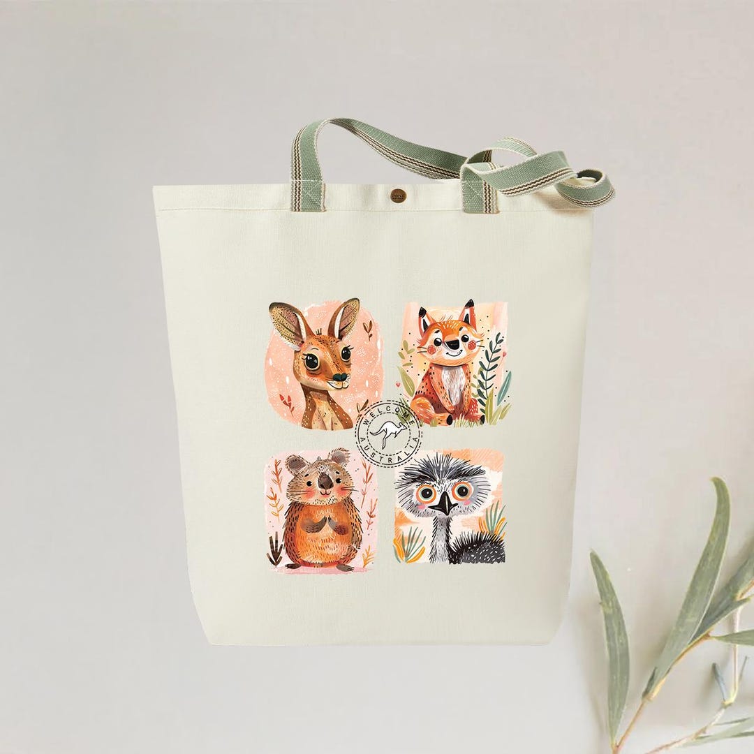 Australian Wildlife Friends Tote Bag - Stylish and Personalised Eco ...