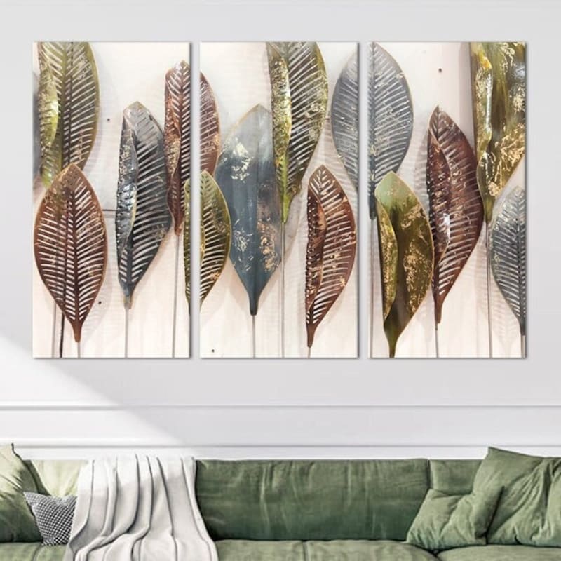 Metal Leaf Wall Art - Etsy