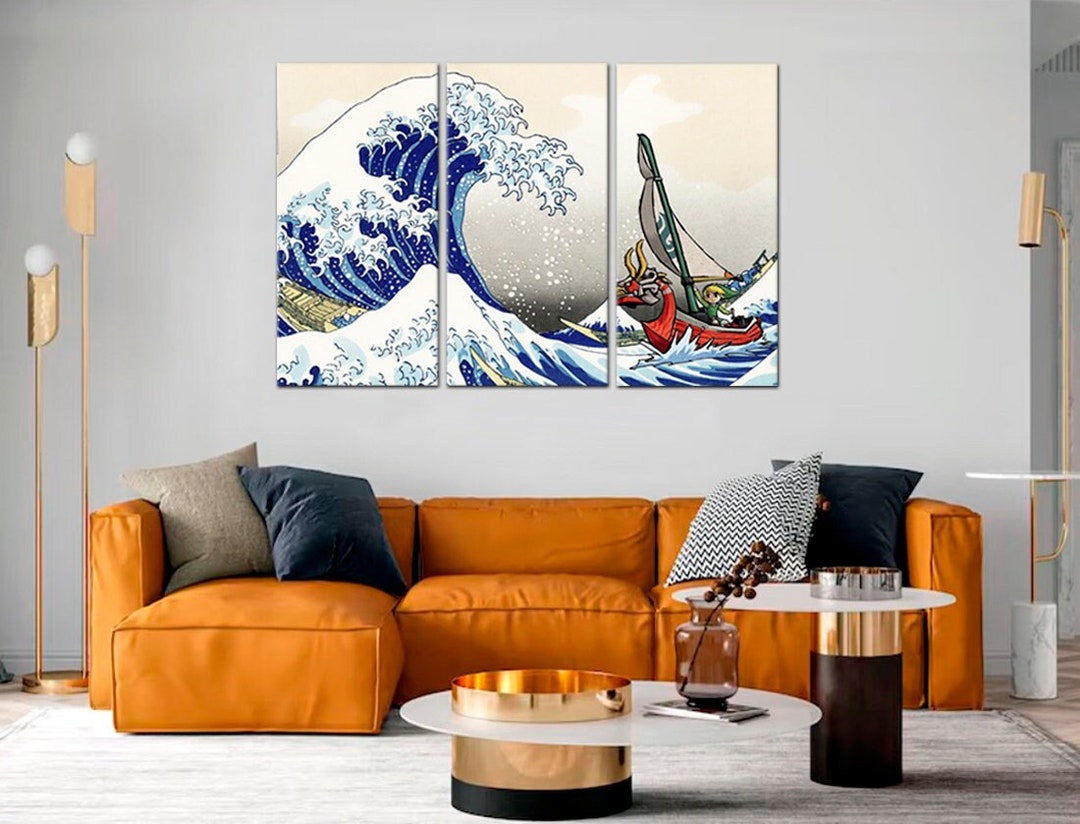 The Legend of Zelda Wall Art the Great Wave off Kanagawa Zelda Canvas ...