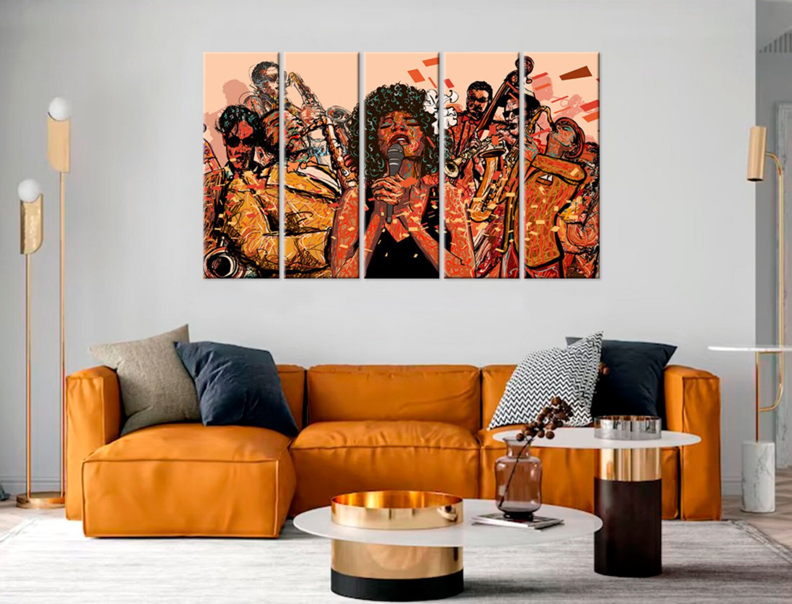Jazz Band Wall Art Canvas Painting Music Art Woman Singer Print ...