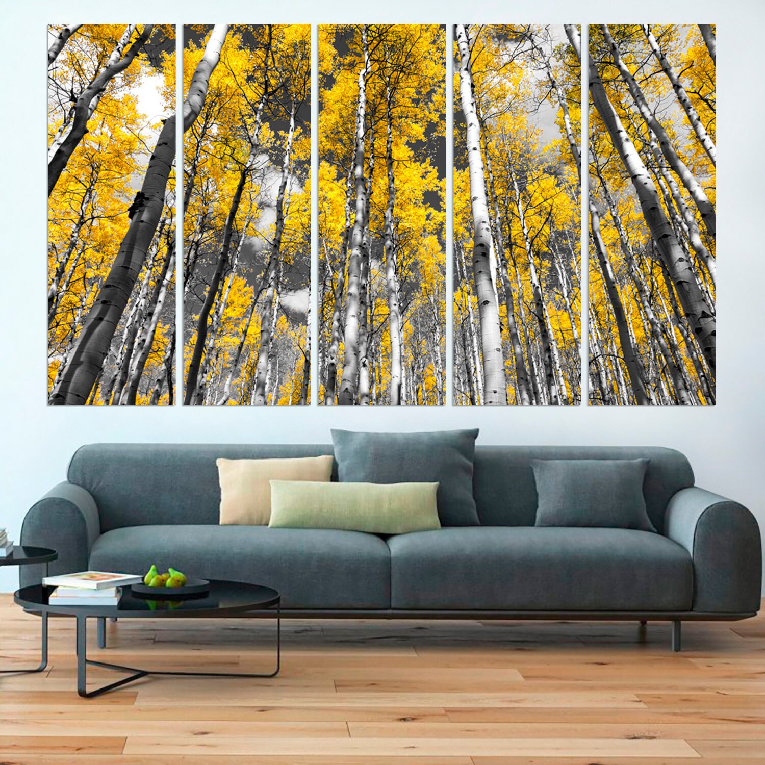 Birch Forest White Birch Tree Forest Canvas Wall Art Large | Etsy