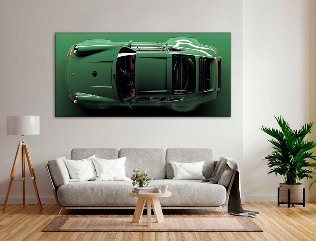 Green Porsche 911 Wall Art Premium Sport Car Print Porsche Poster ...