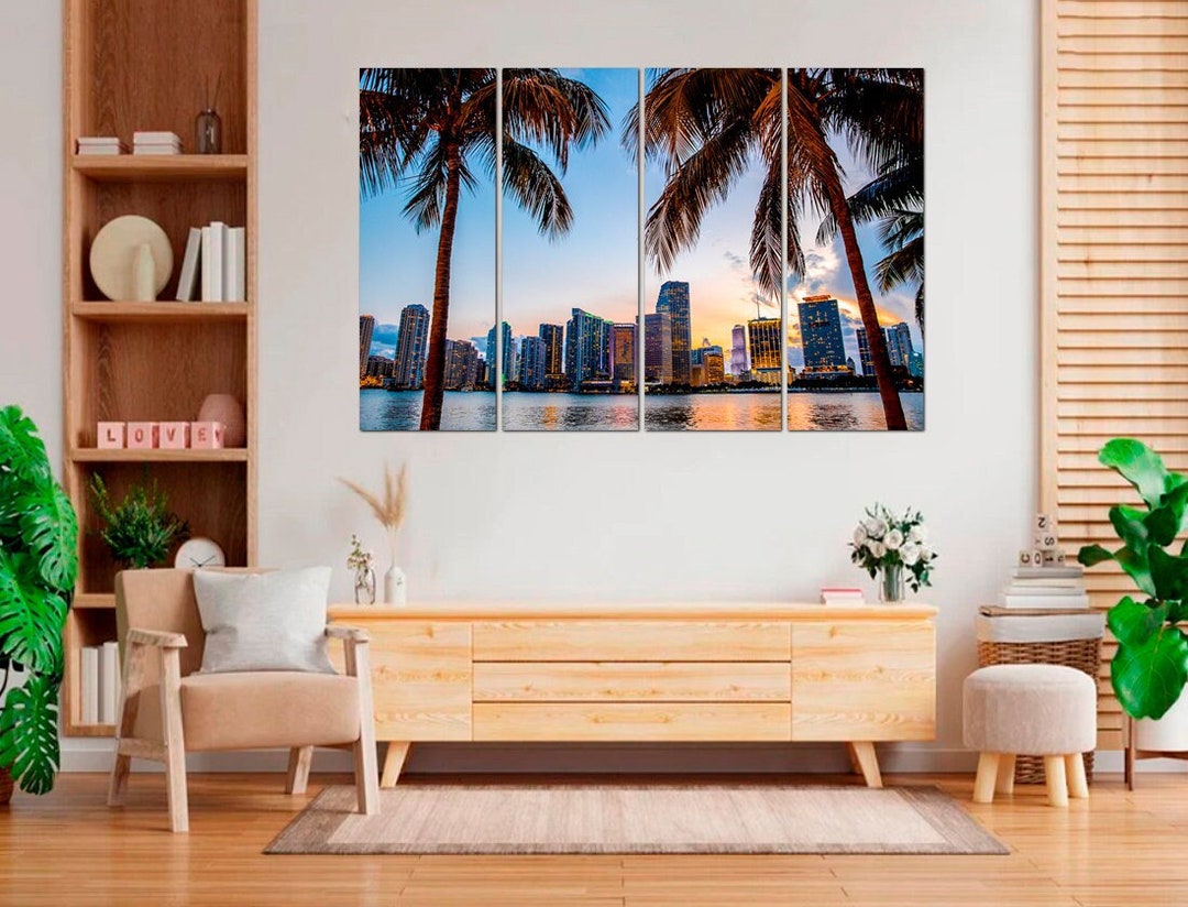 Miami Florida Skyline Print Miami Cityscape Poster Fine Art Photography ...