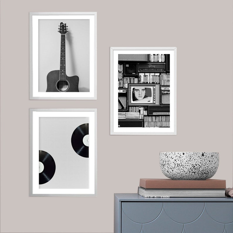 Music Modern Art Home Decor Black and White Photo Set of 3 - Etsy