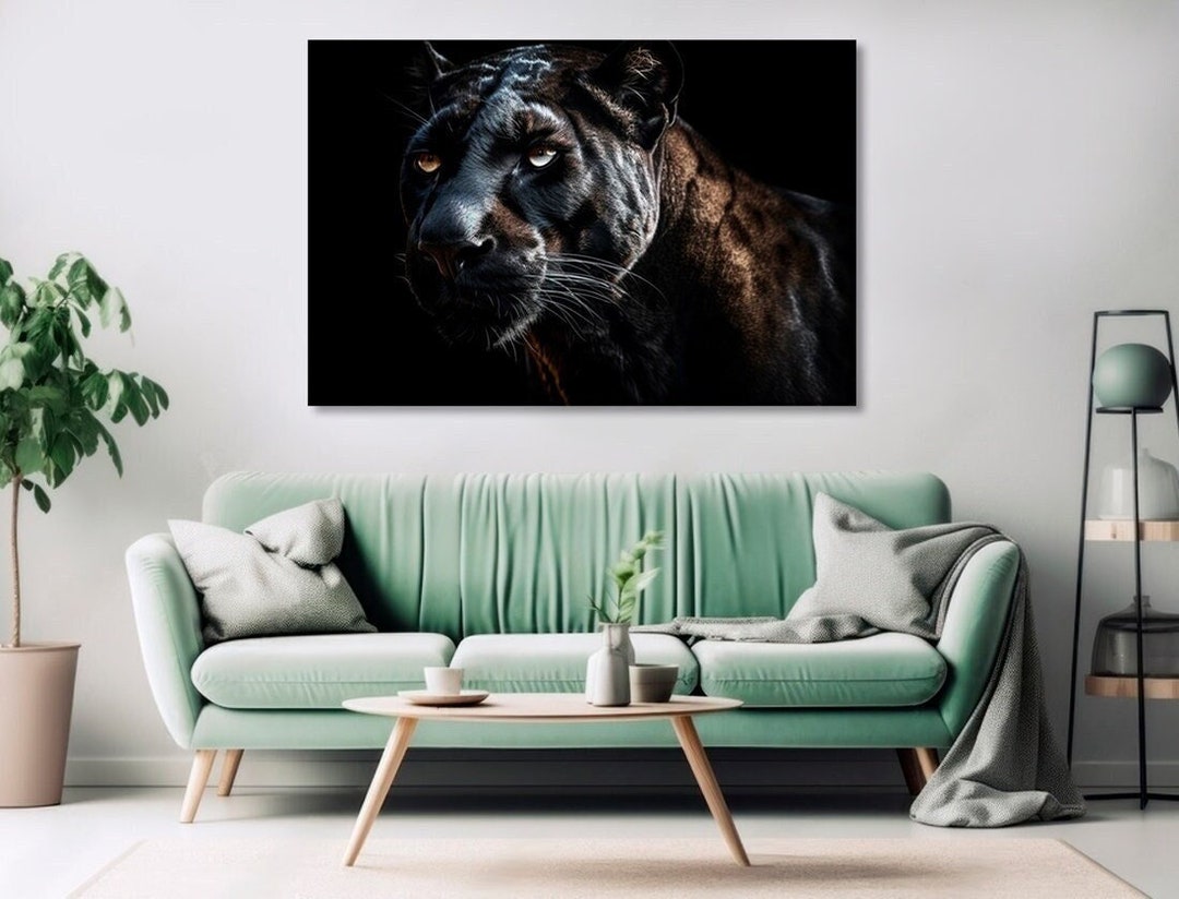 Stunning Black Panther Canvas Wall Art, Big Cat in Fine Art Photography ...