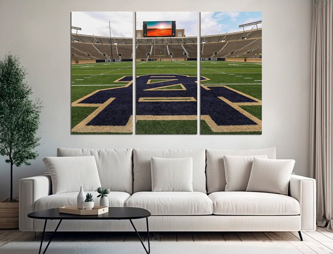 Notre Dame Stadium Framed Wall Art, Large Canvas Print, Sport ...
