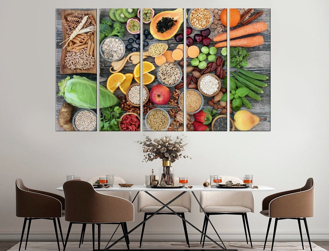 Fruits Vegetables Healthy Food Wall Art Kitchen Framed - Etsy