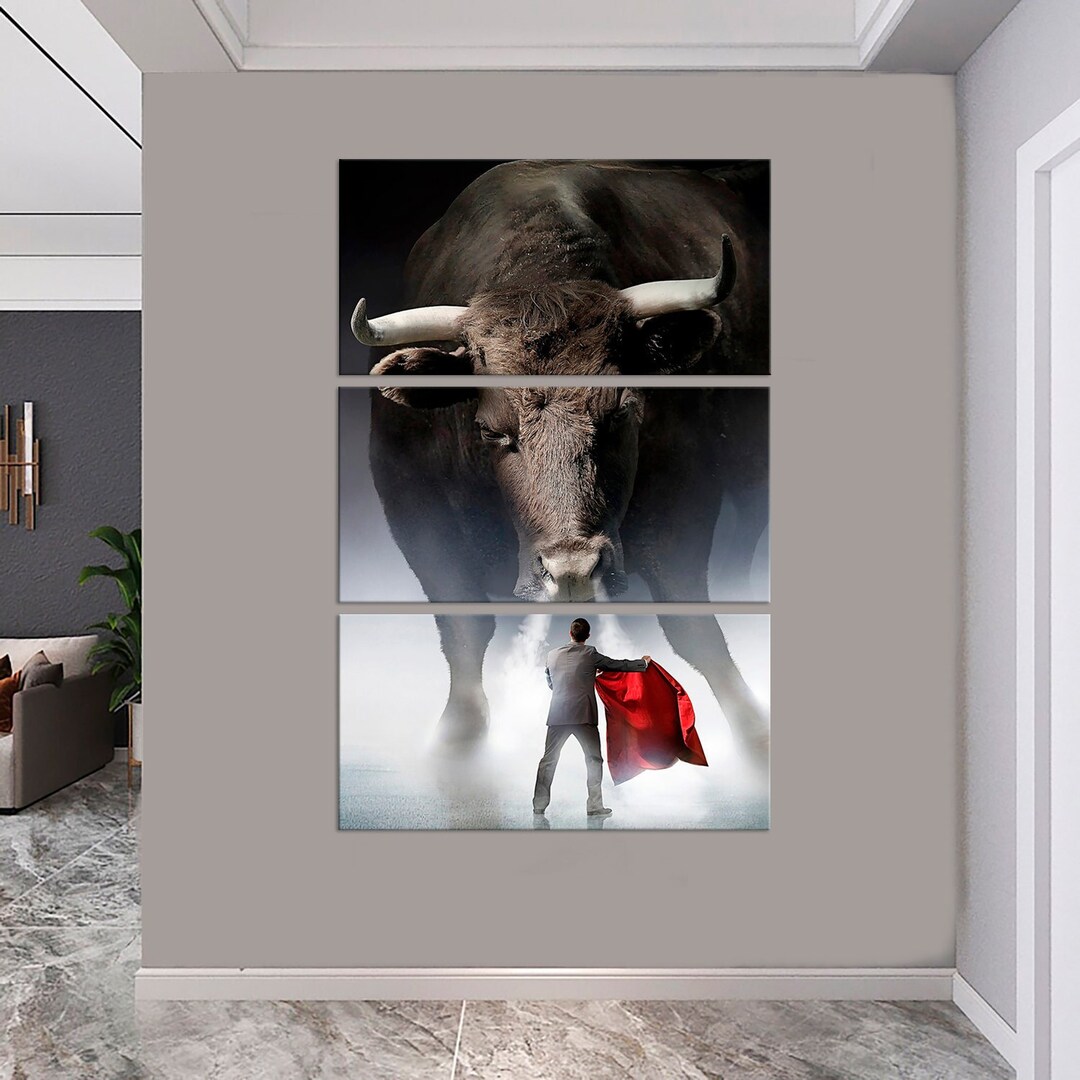 Matador y Toro enojado Arte de pared Decoración de pared española ...