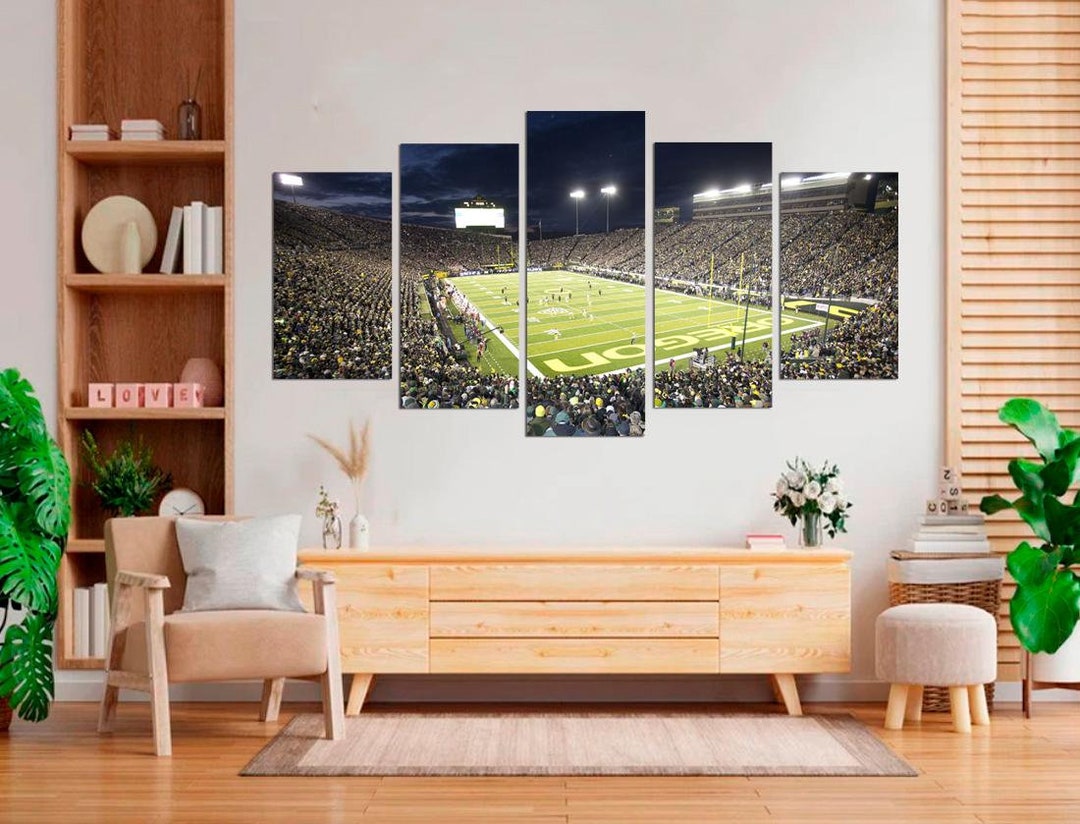Autzen Stadium at Night Modern Print on Canvas, Oregon Canvas Wall Art ...