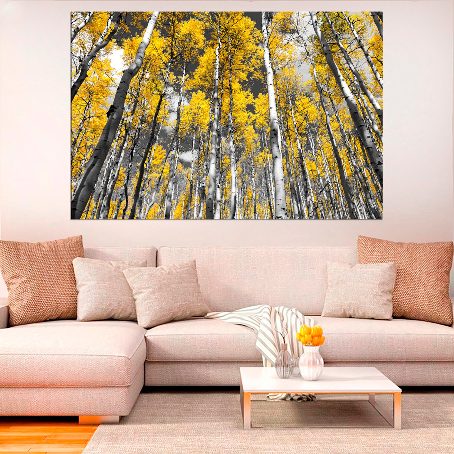 Birch Forest White Birch Tree Forest Canvas Wall Art Large | Etsy