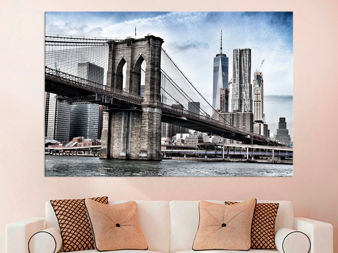 Brooklyn Bridge Foto New York Art Print Canvas Wall Art | Etsy