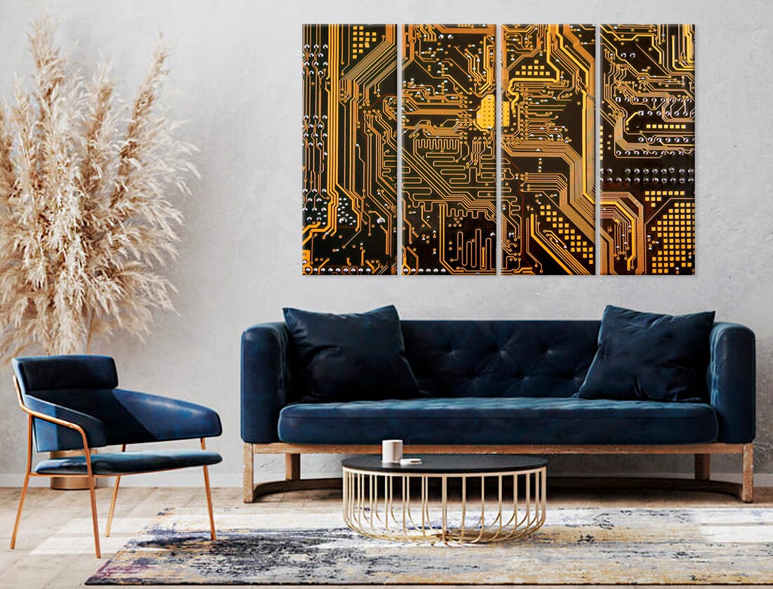 Electronics Chip Wall Decor Huge Wall Art Engineer Technology Large ...