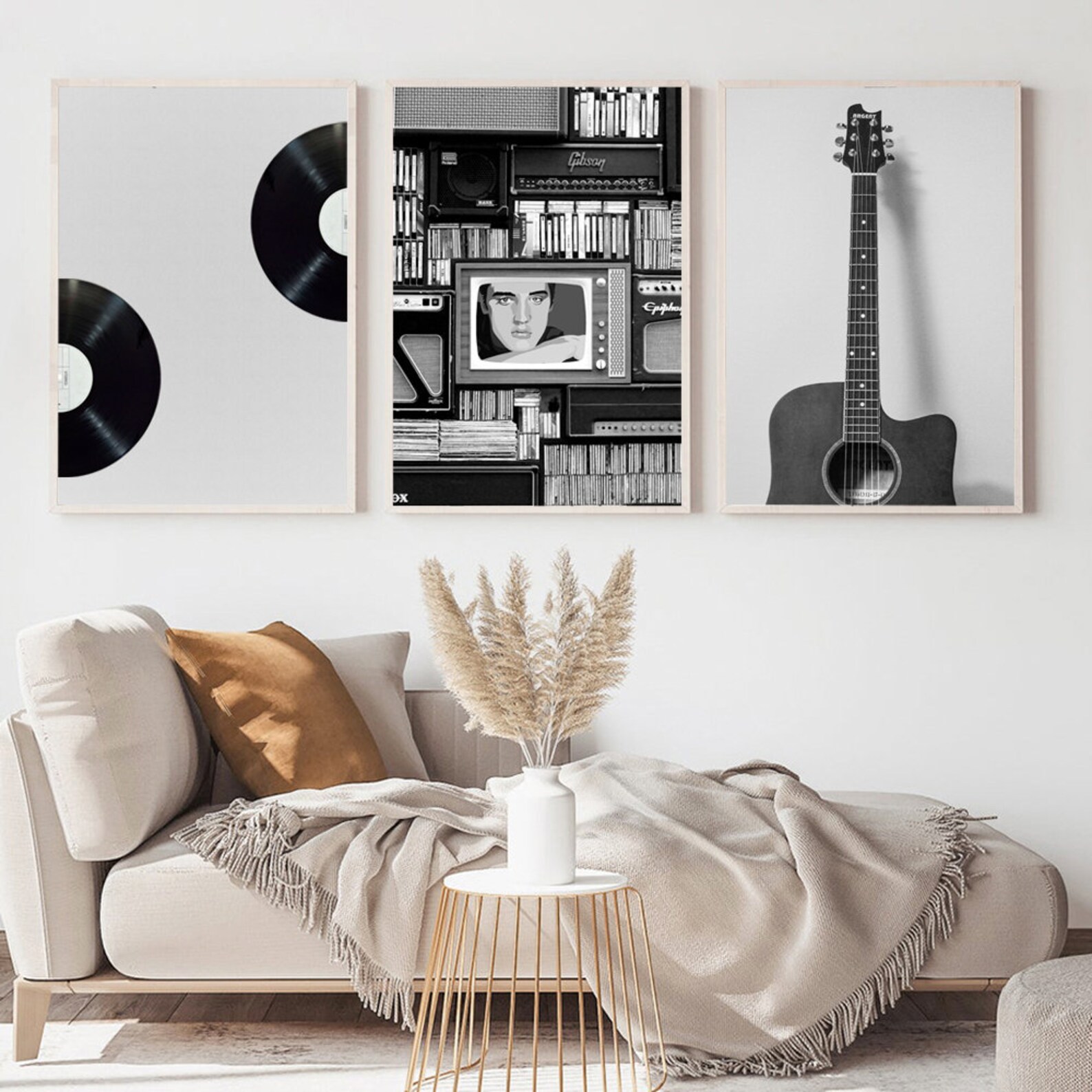 Music Modern Art Home Decor Black and White Photo Set of 3 - Etsy