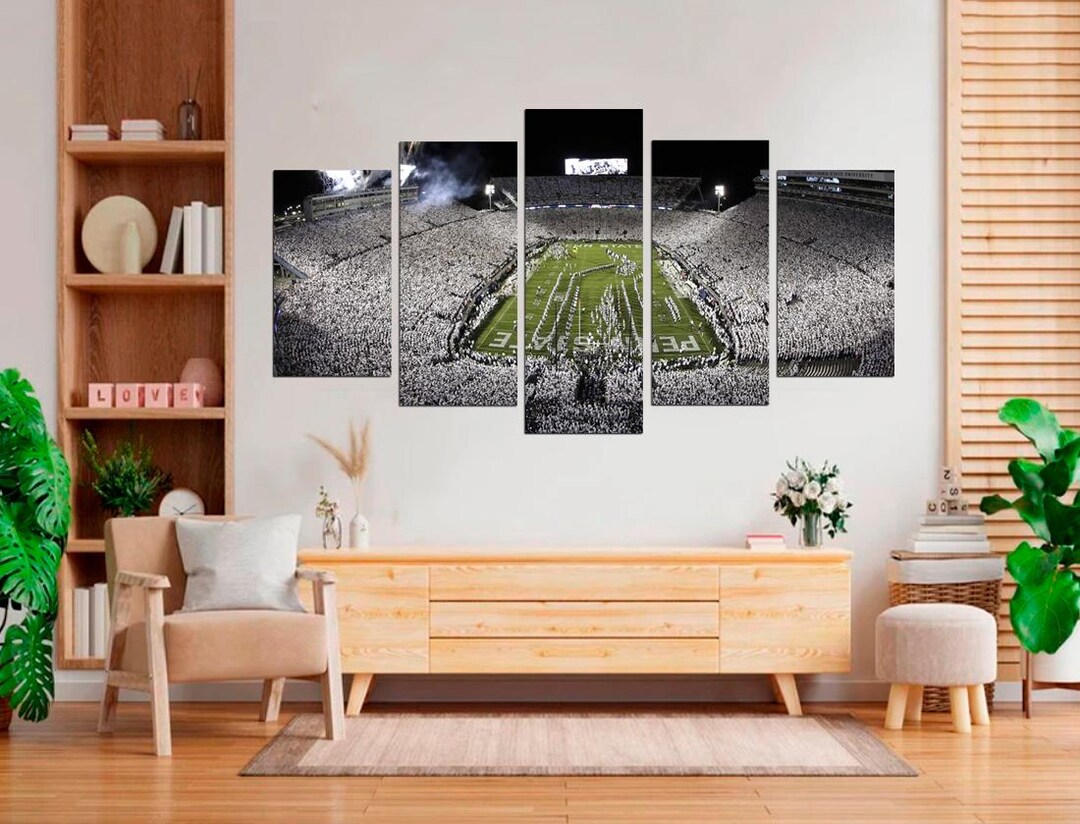Beaver Stadium Framed Canvas Print, State Wall Art Design, Sport Framed ...