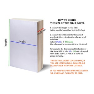 Leather Large Bible Cover Compatible With Hardcover NIV, ESV Study ...