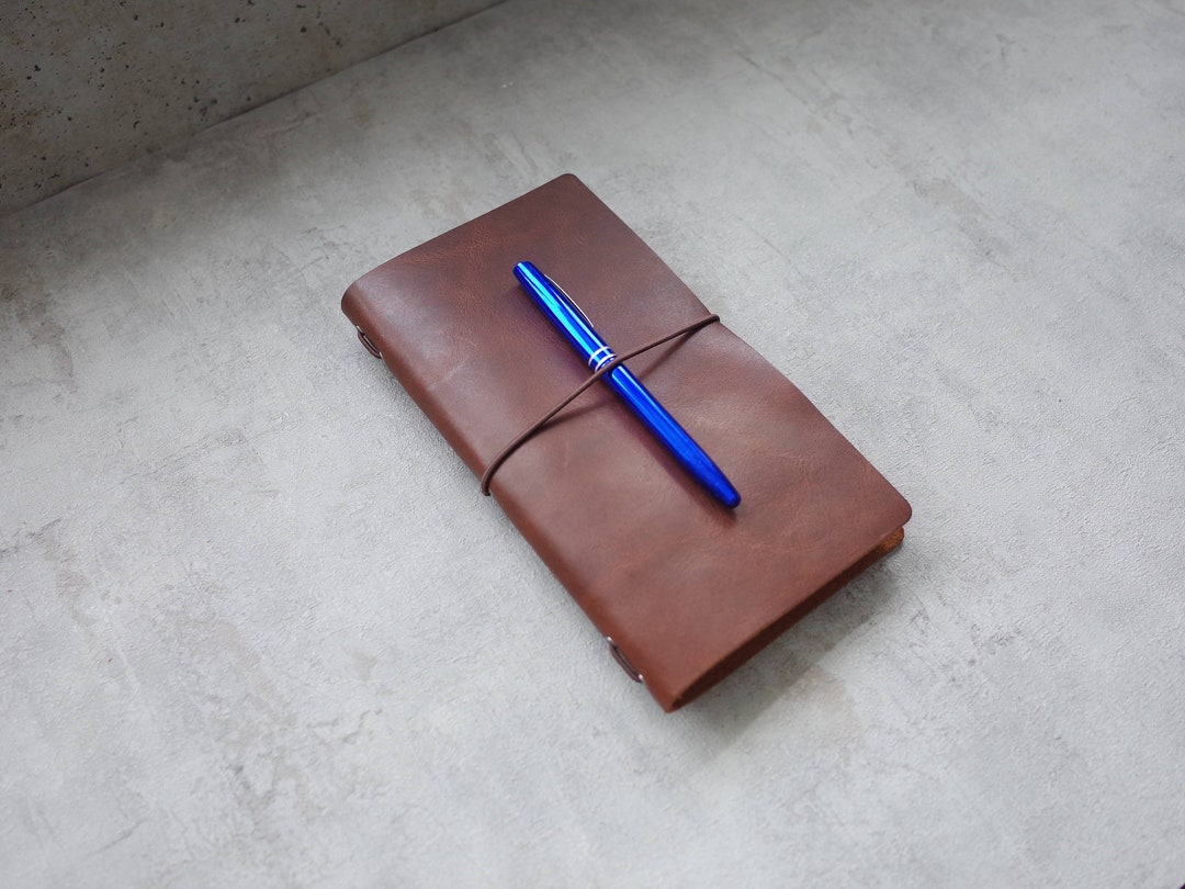 Leather Travelers Notebook Cover With Wallet Insert Regular - Etsy