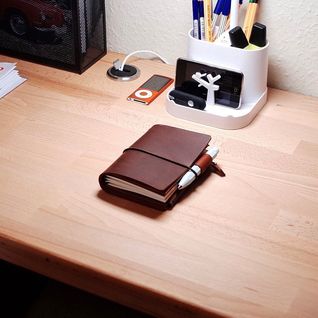 EDC Leather Travelers Notebook Cover With Wallet Insert and Pen Loop ...