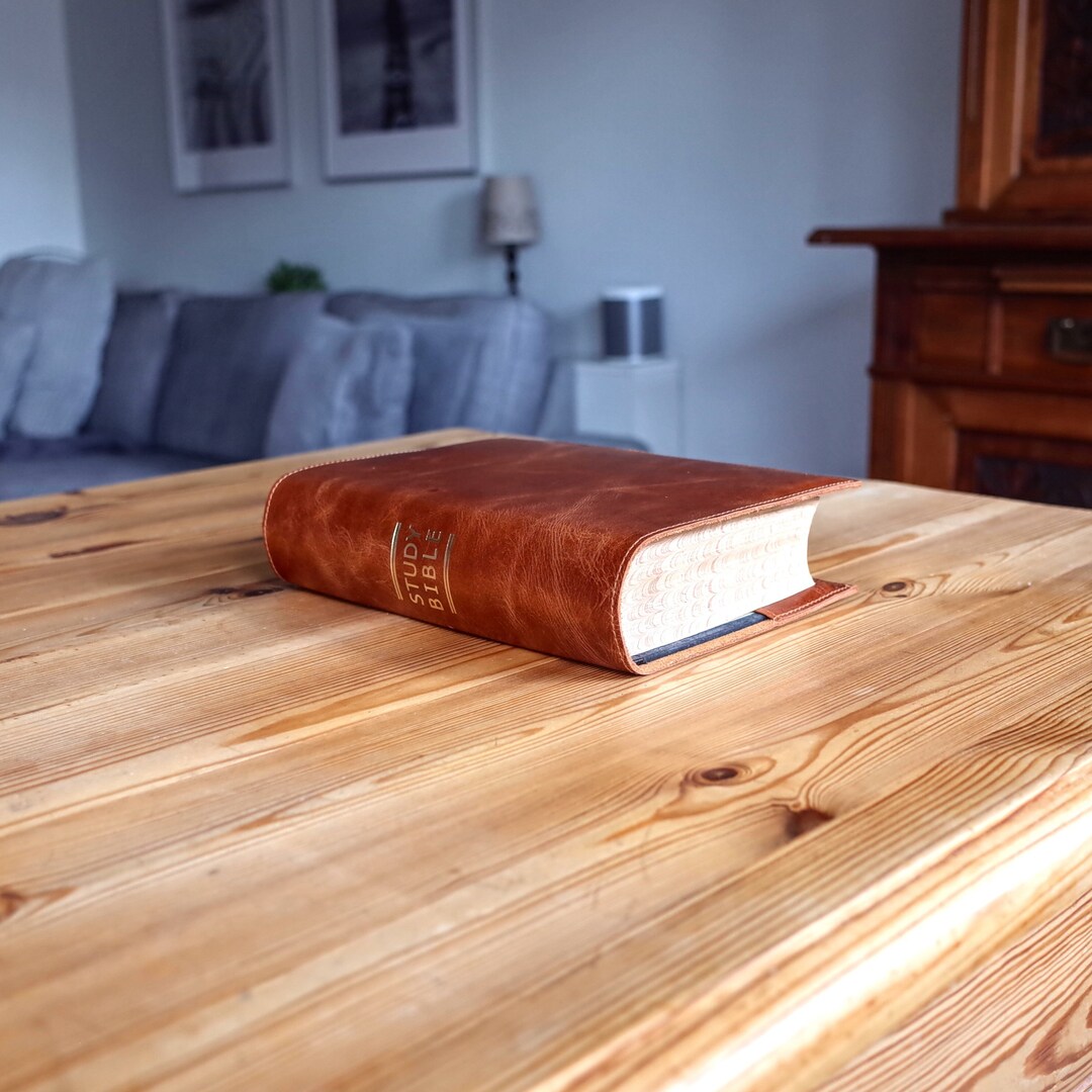 Leather Cover for ESV Study Bible Hardcover With Bookmark | 5 Colors - Etsy
