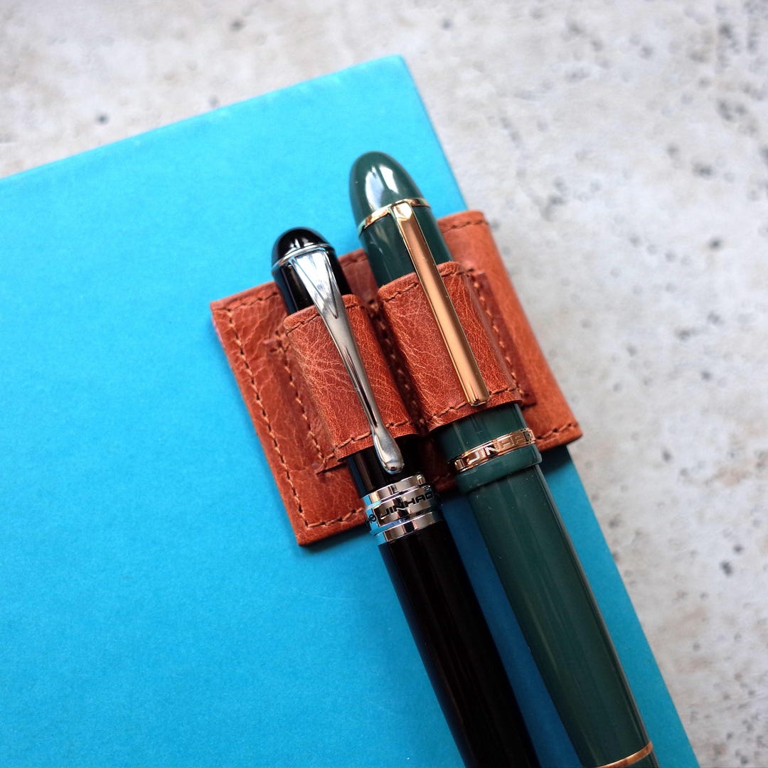 Magnetic Leather Double Fountain Pen Clip for Travelers Covers, Books ...
