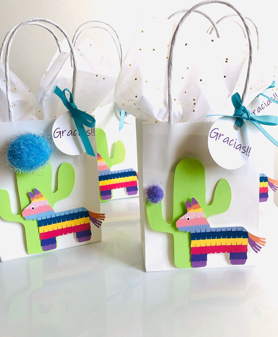 Six Fiesta Party Bags, Fiesta Party Favors, Fiesta Party Bags, Party ...