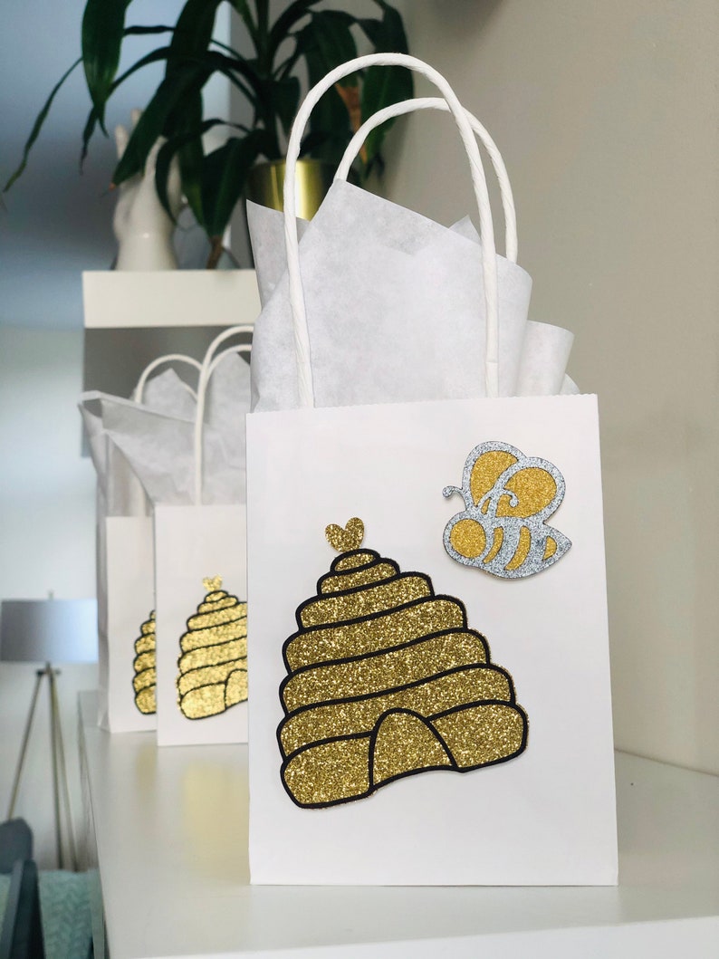 6 Bee Theme Party Bags Bee Theme Party Favor Bags Bee Theme - Etsy